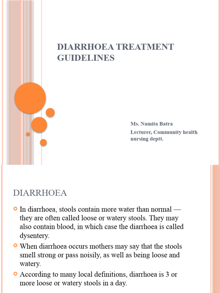Diarrhoea Treatment Guidelines | PDF | Diarrhea | Breastfeeding