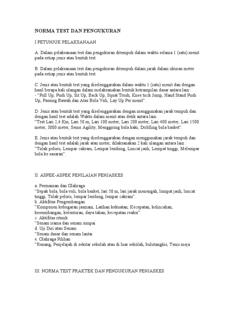 Norma Test Dan Pengukuran | PDF
