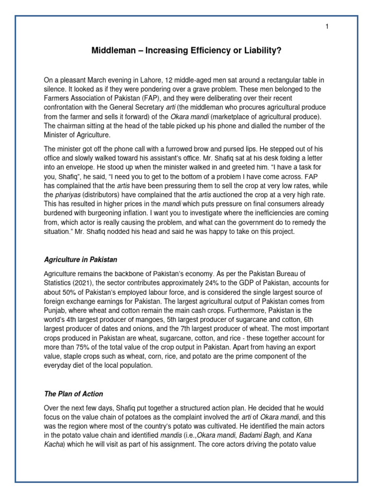 Main Case - Middleman - Increasing Efficeincy or Liability | PDF ...