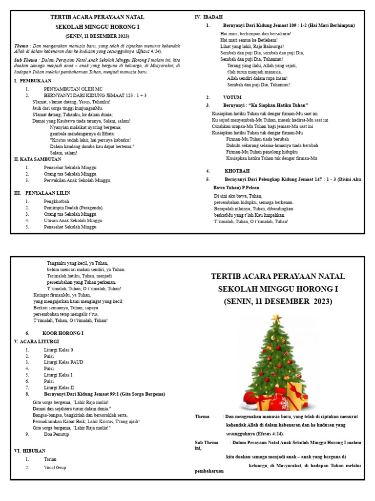 Tertib Acara Perayaan Natal | PDF | Agama & Spiritualitas