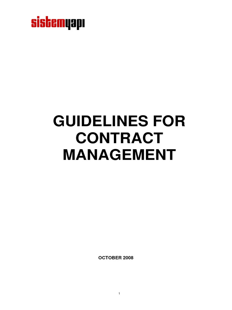 Guidelines For Contract Management | PDF | Employment | Indemnity