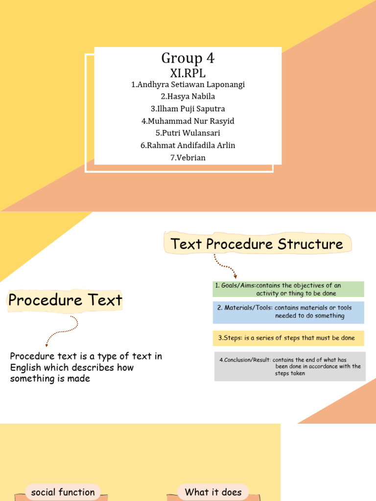 Procedure Text | PDF | Verb | Sentence (Linguistics)