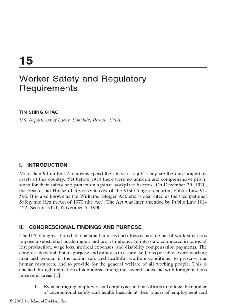 DK1981 ch15-1 | PDF | Occupational Safety And Health Administration | Occupational Safety And Health