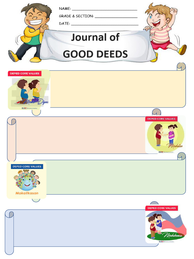 Good Deeds Journal Template for Students | PDF | Career & Growth | Business