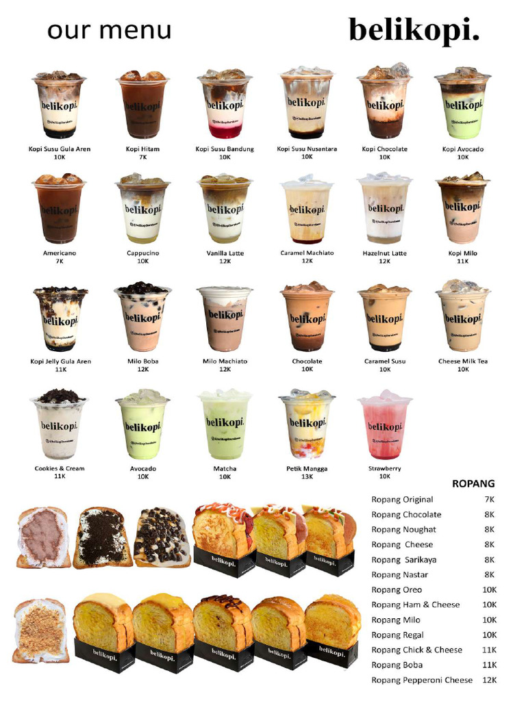 New Our Menu Belikopi 2024 | PDF