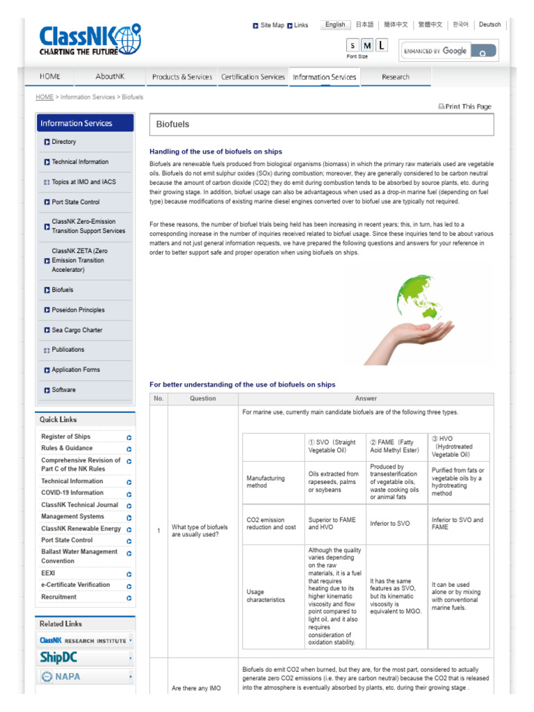 Biofuels ClassNK - English | PDF | Biofuel | Vegetable Oil