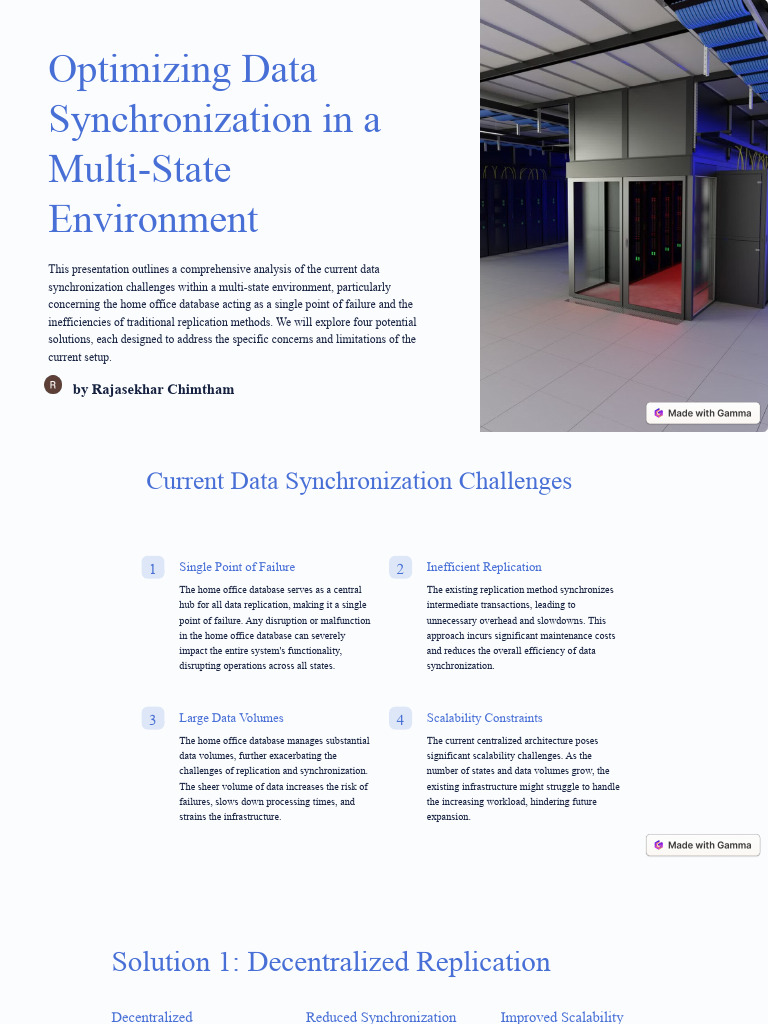 Optimizing Data Synchronization in A Multi State Environment | PDF | Databases | Replication ...