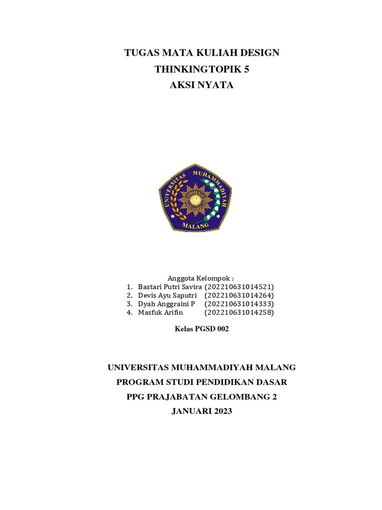 Aksi Nyata Topik 5 Design Thinking | PDF