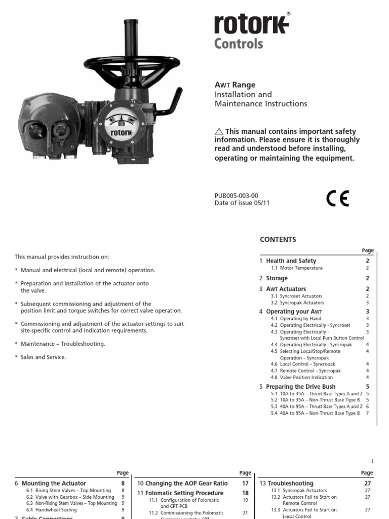 03 F2 Rotork Actuator 10a | PDF | Valve | Screw