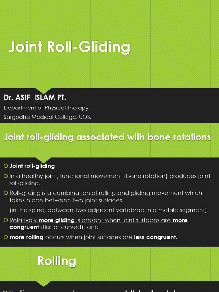 Roll Gliding Lect 8 | PDF | Vertebral Column | Vertebra