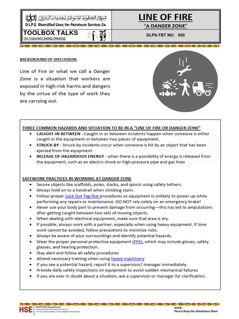 Line of Fire - A Danger Zone | PDF | Occupational Safety And Health ...
