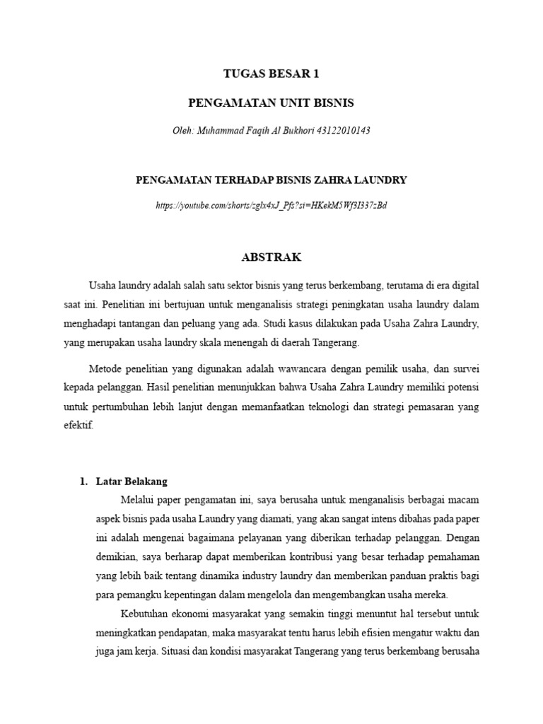 Tugas Besar 1 Mini Paper, Muhammad Faqih Al Bukhori 43122010143 Manajemen Pemasaran | PDF