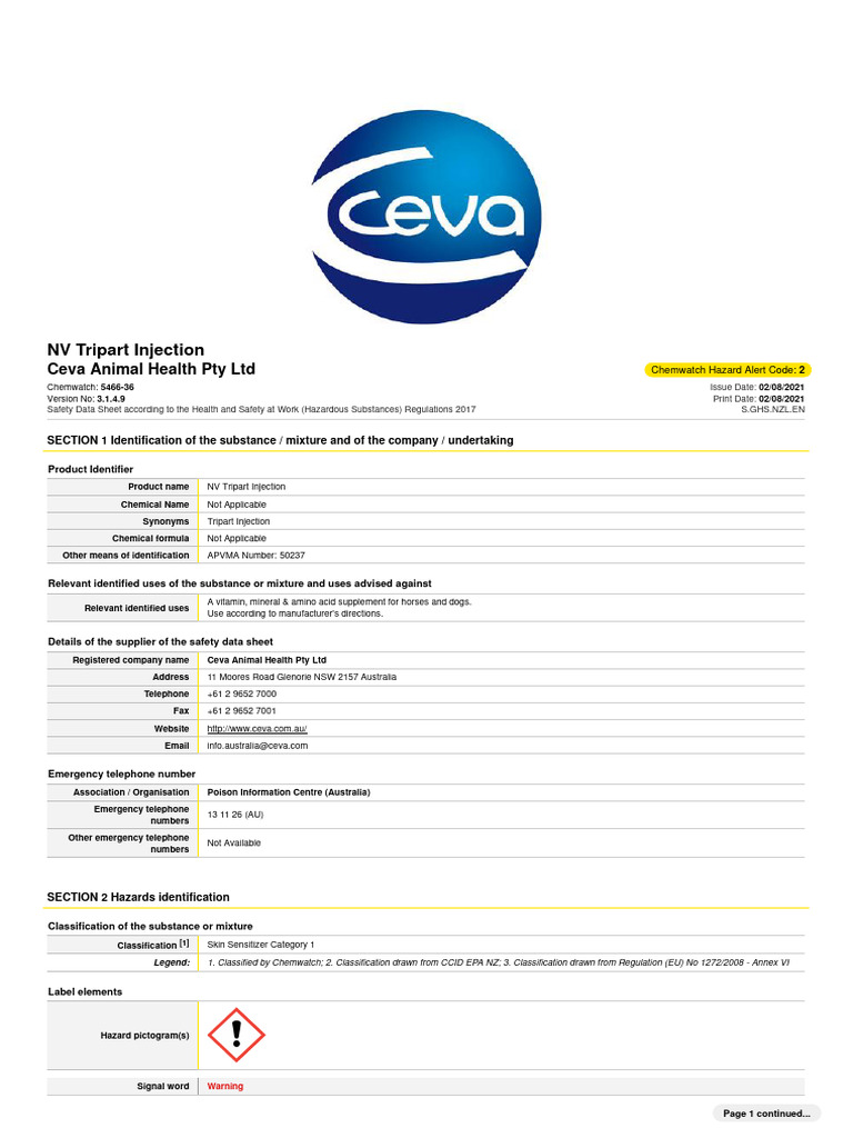 Veterinary Supplement Safety Guide | PDF | Chemistry | Safety