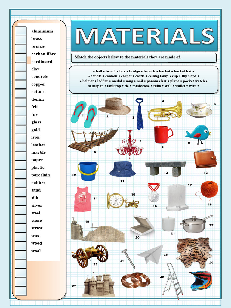 Material Matching Activity Guide | PDF | Materials
