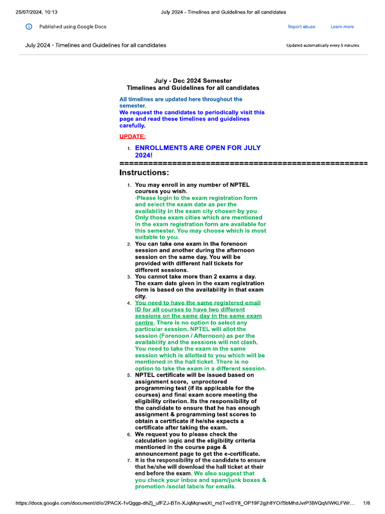 NPTEL Regulations | PDF