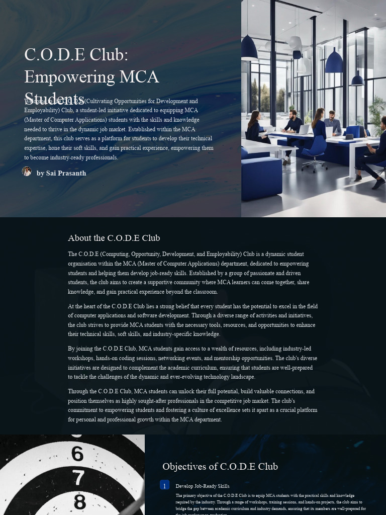 CODE Club Empowering MCA Students | PDF | Mentorship | Learning