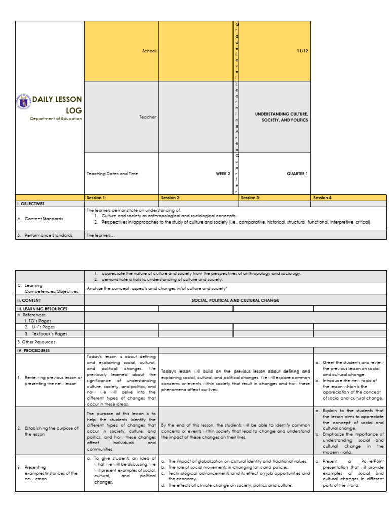 Ucsp Q1 Week2 | PDF | Globalization | Learning
