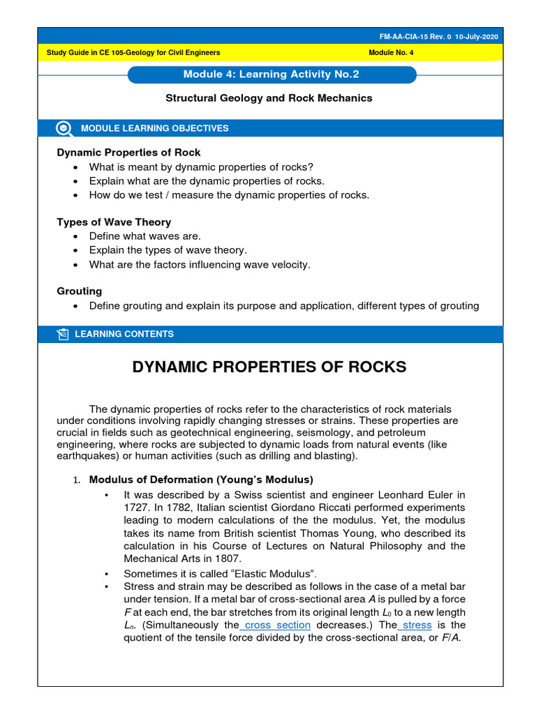 Learning Activity 2 - Bsce-2a | PDF | Waves | Young's Modulus