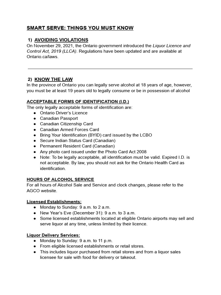 SmartServe Things To Know | PDF | Identity Document | Alcohol
