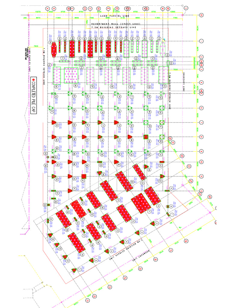 Completed Pile Cap Layout (29-7-2024) | PDF
