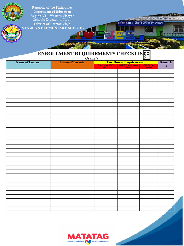 Enrollment Checklist | PDF