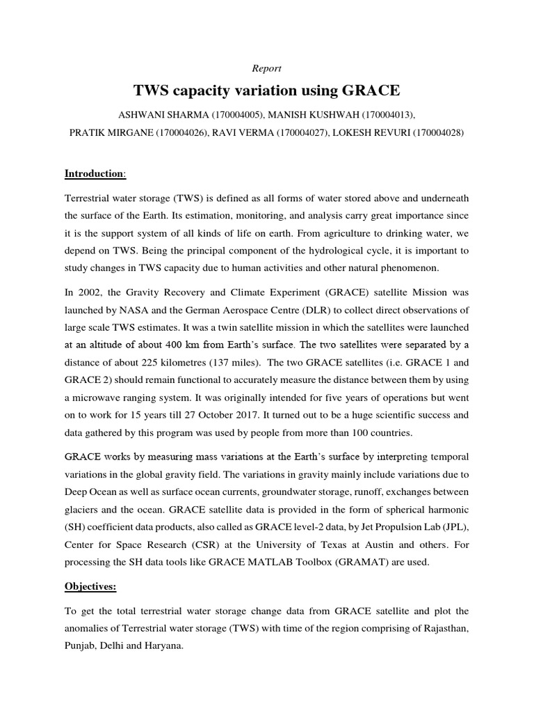 TWS Capacity Variation Using GRACE | PDF | Fast Fourier Transform ...