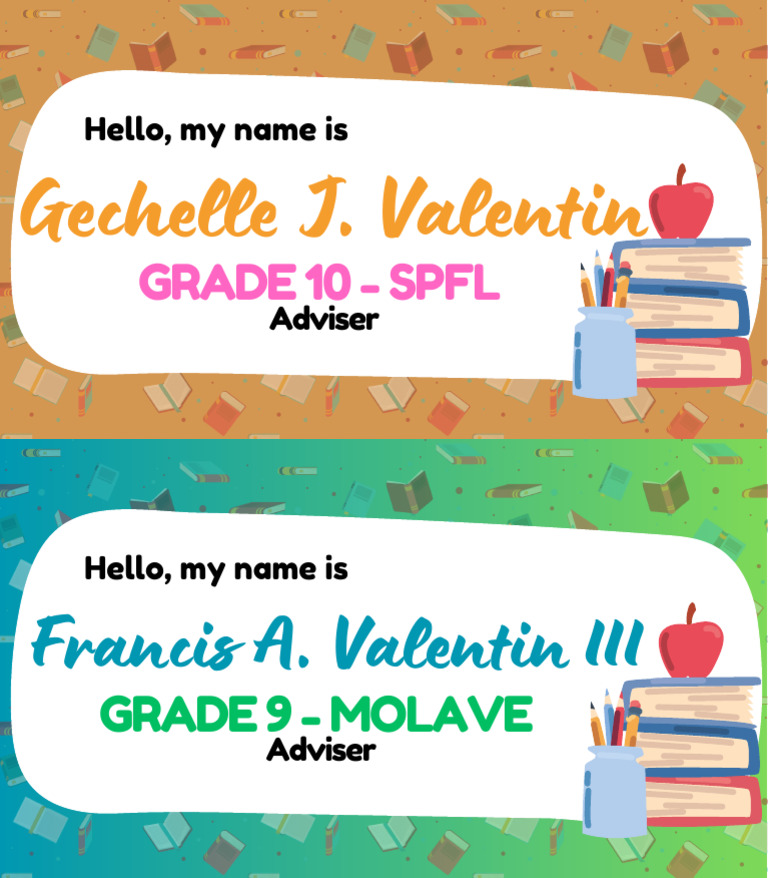 Brown Modern Name Tag | PDF