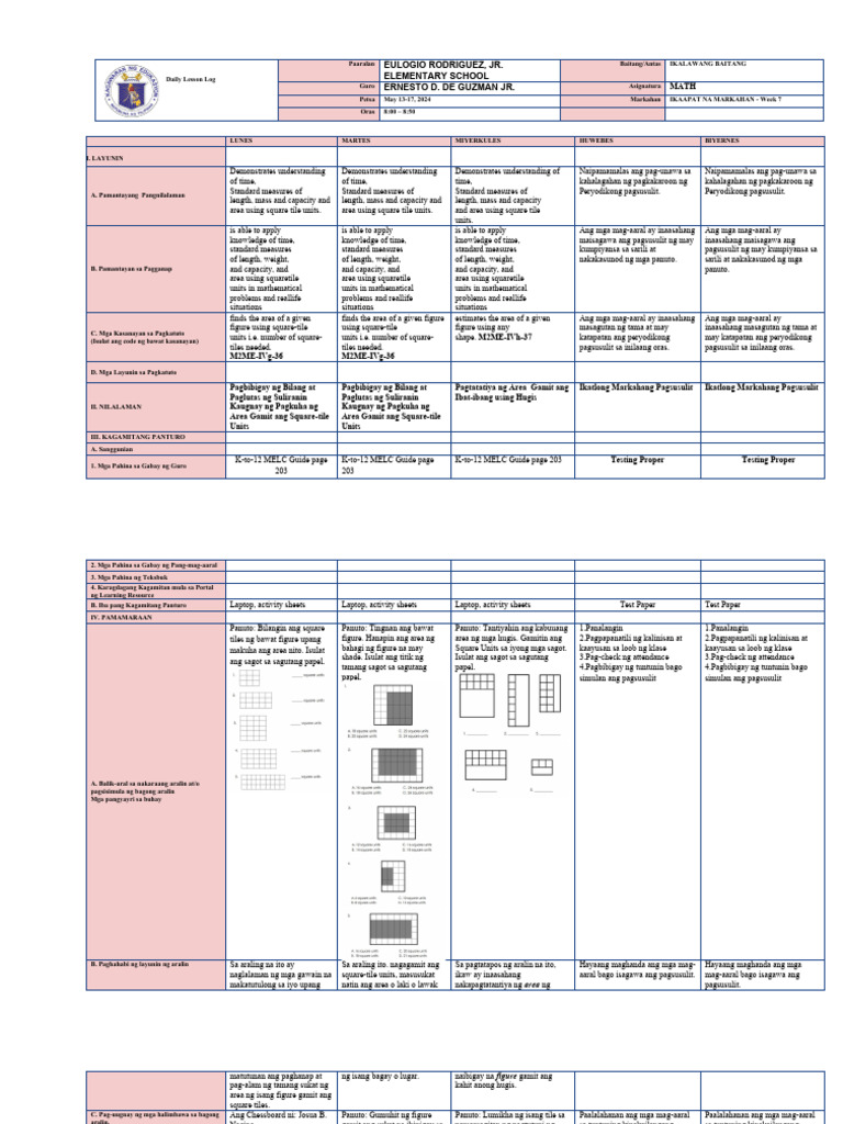 Q4 Week7 DLL Math 2 | PDF