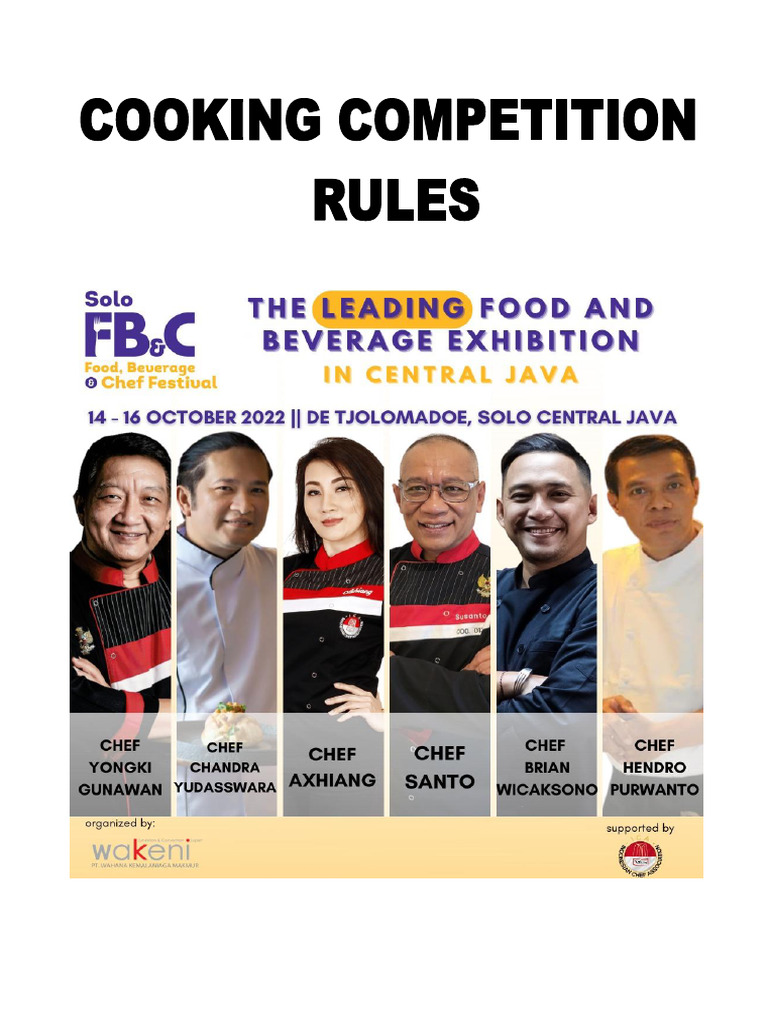 Cooking Competition Rules - FBC 2022 | PDF