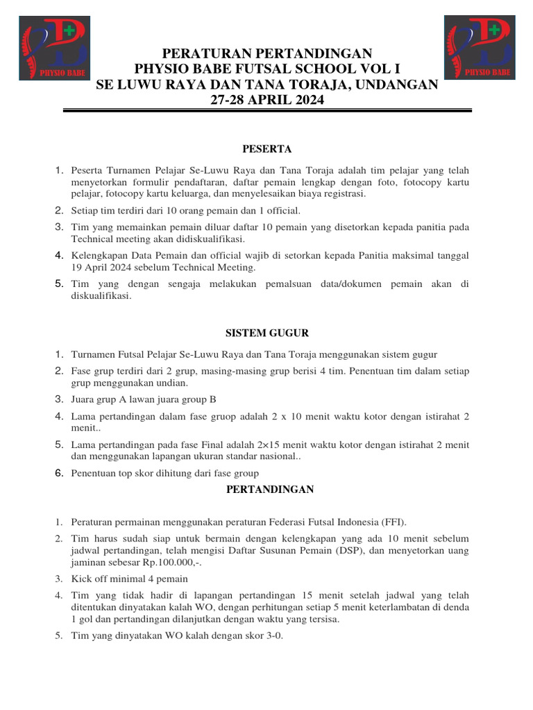 Peraturan Pertandingan | PDF
