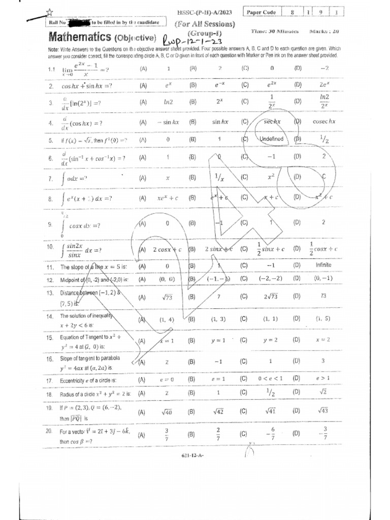Maths-12 (RWP-23) | PDF