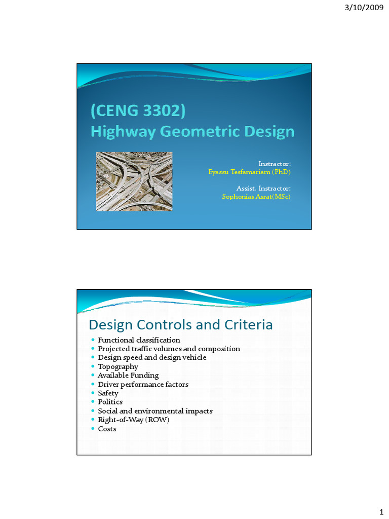 Design Controls and Criteria | PDF | Truck | Highway