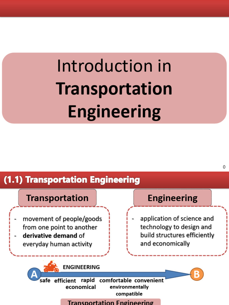 Overview of Transportation Engineering | PDF | Transport | Road