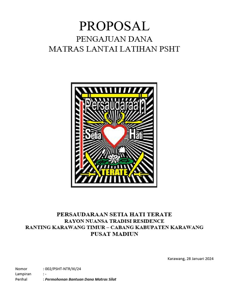 PROPOSAL PSHT | PDF | Olahraga & Rekreasi