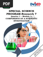 Science: Quarter 1 - Module 1: The Components of A Scientific ...