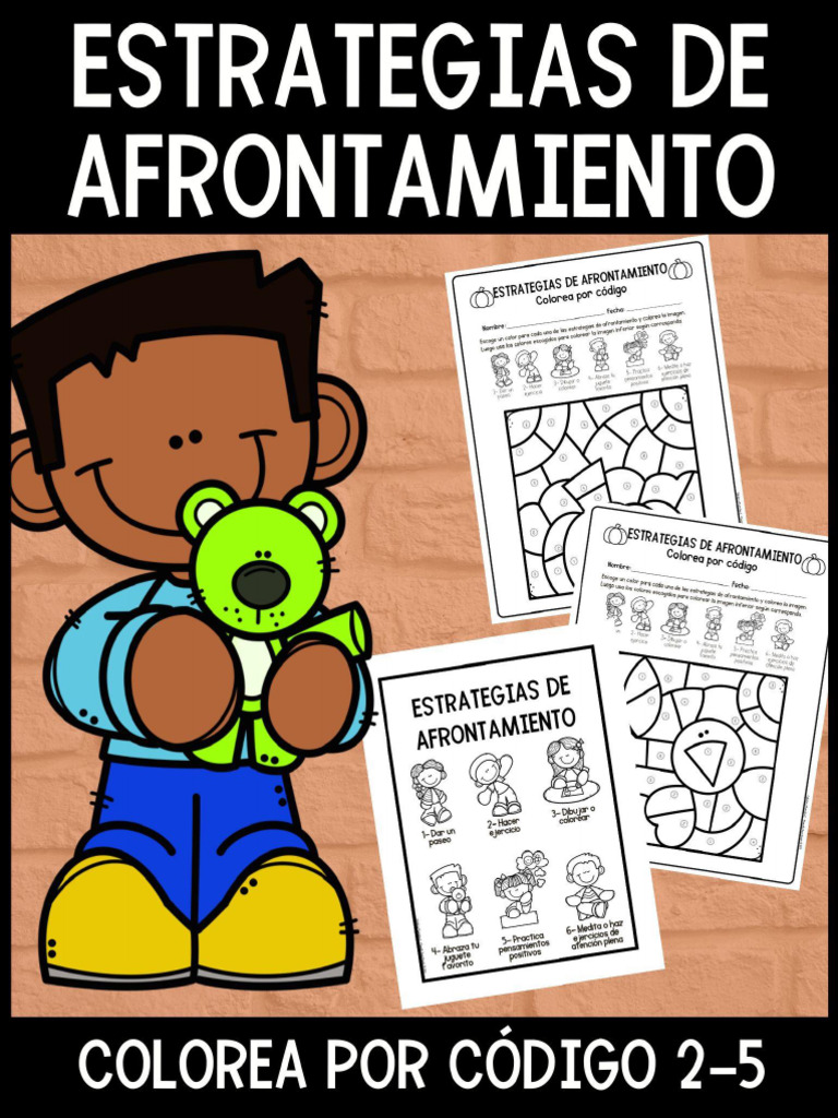 2 - Colorea Por Código. Estrategias de Afrontamiento 2-5. en Español ...
