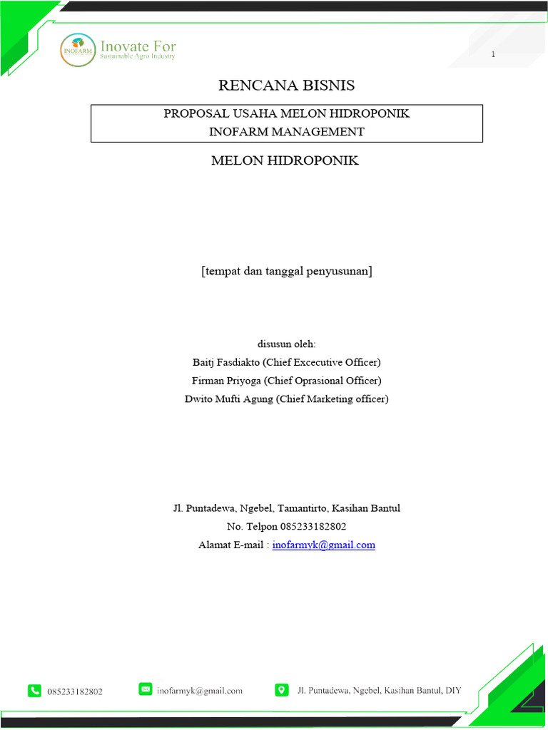 Proposal Project Pembangunan Melon Premium - 123215 | PDF