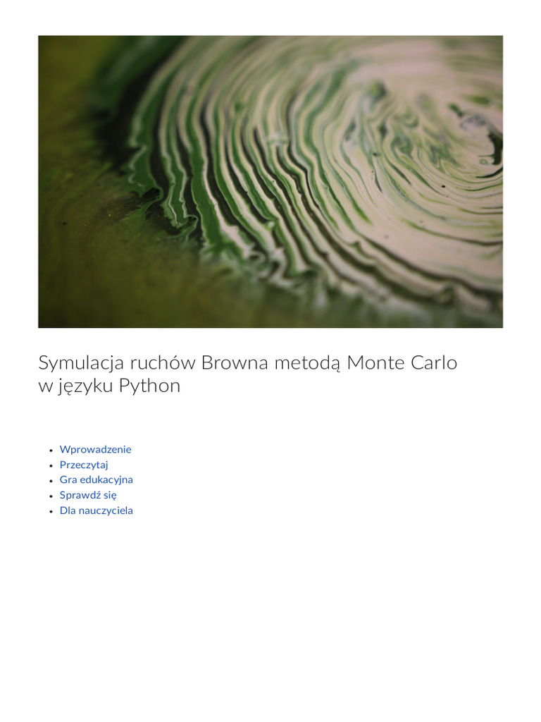 Symulacja Ruchow Browna Metoda Monte Carlo W Jezyku Python | PDF