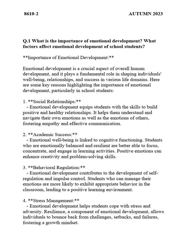 8610-2-1 Solved Assignment | PDF | Language Development | Morality