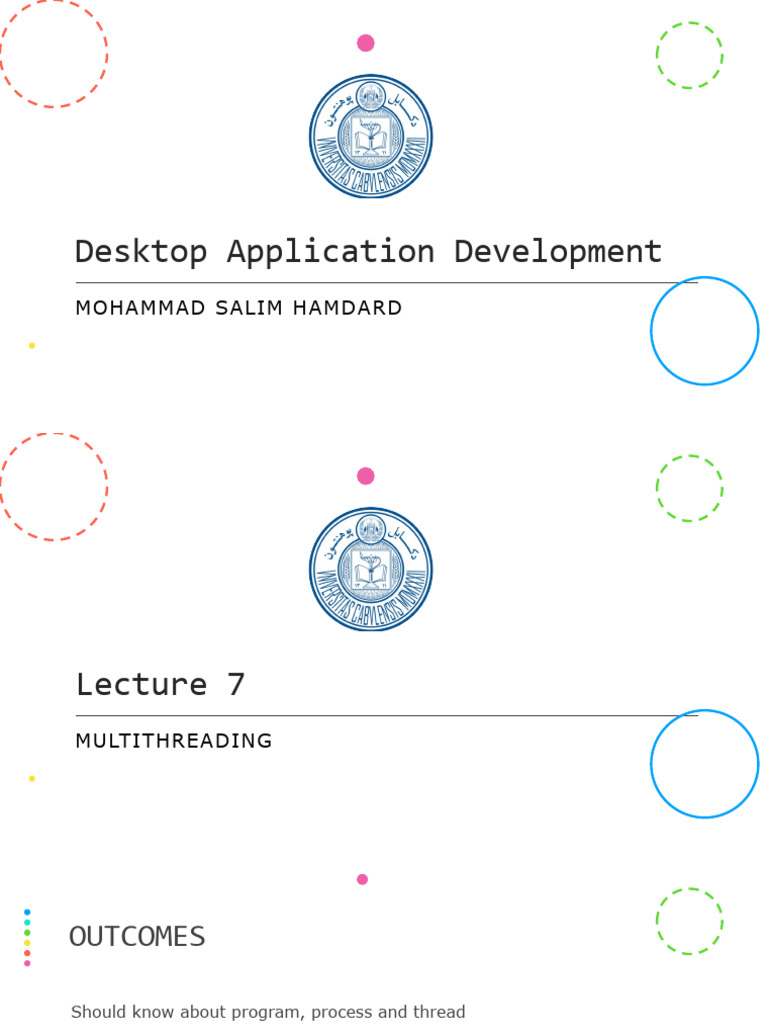Advance Desktop Applications -Lecture 7 | PDF | Thread (Computing) | Method (Computer Programming)
