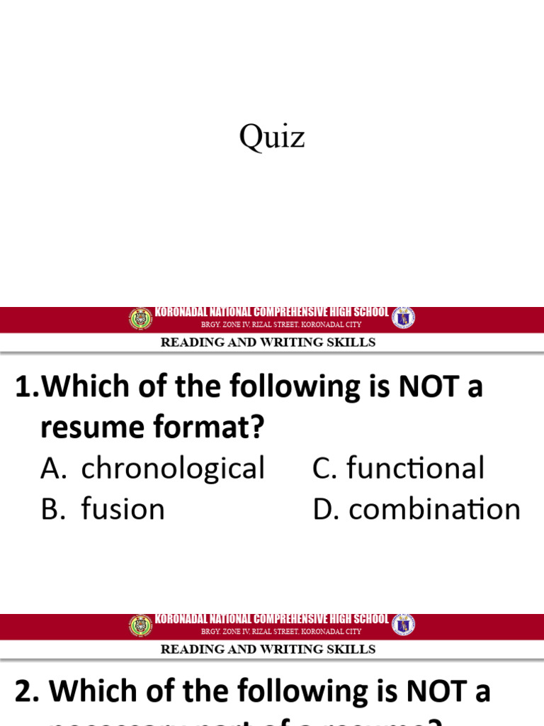 Quiz Resume | PDF | Résumé | Linguistic Typology
