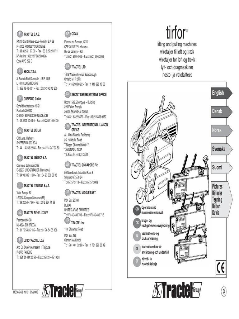 Tirfor NO | PDF | Manufactured Goods