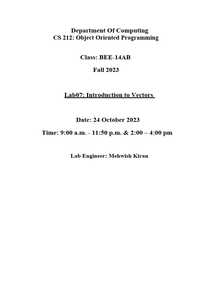 UmerFarooq 413512 Lab7 | PDF | Computer Engineering | Computer Science