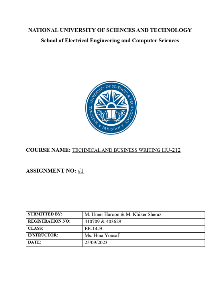 National University of Sciences and Technology School of Electrical Engineering and Computer ...