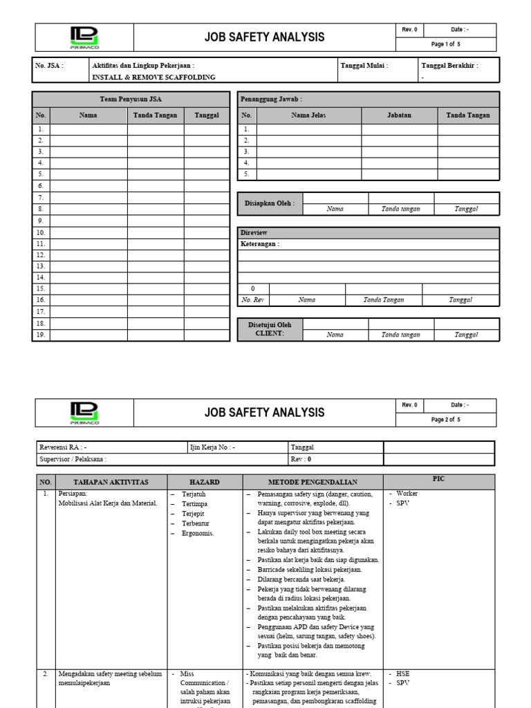 Jsa - Install Scaffolding | PDF