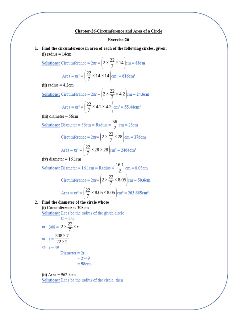S Chand Class 8 Maths Solution | PDF | Area | Circle