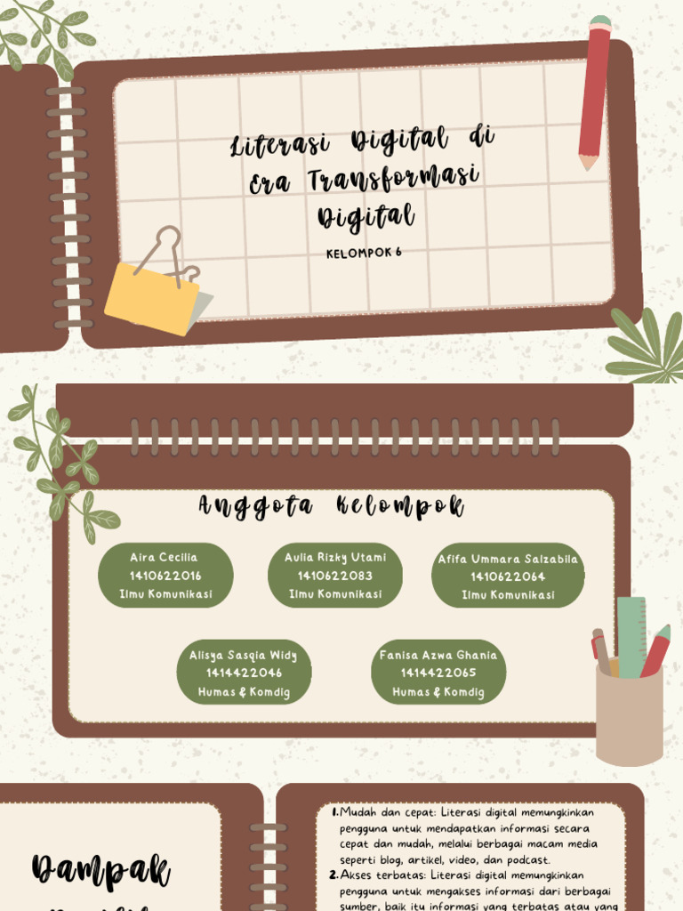 Literasi Digital Di Era Transformasi Digital - Kelompok 6 - Data Raya & Pemrograman | PDF