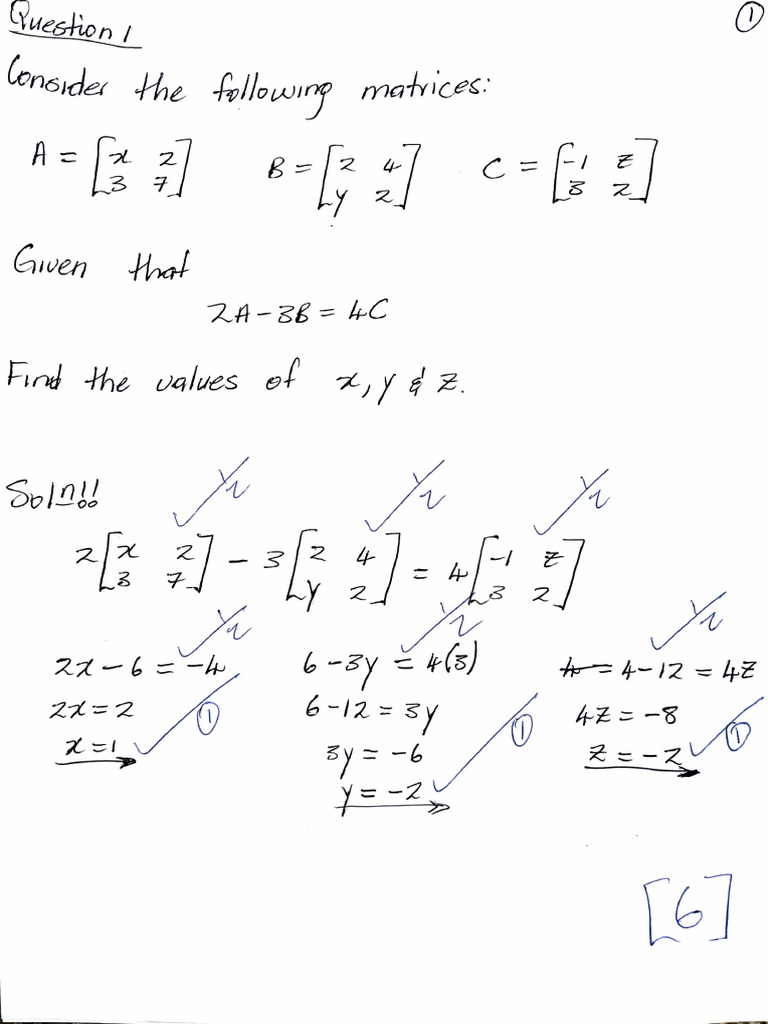 Mathematics1 Elec Test1 Memo | PDF