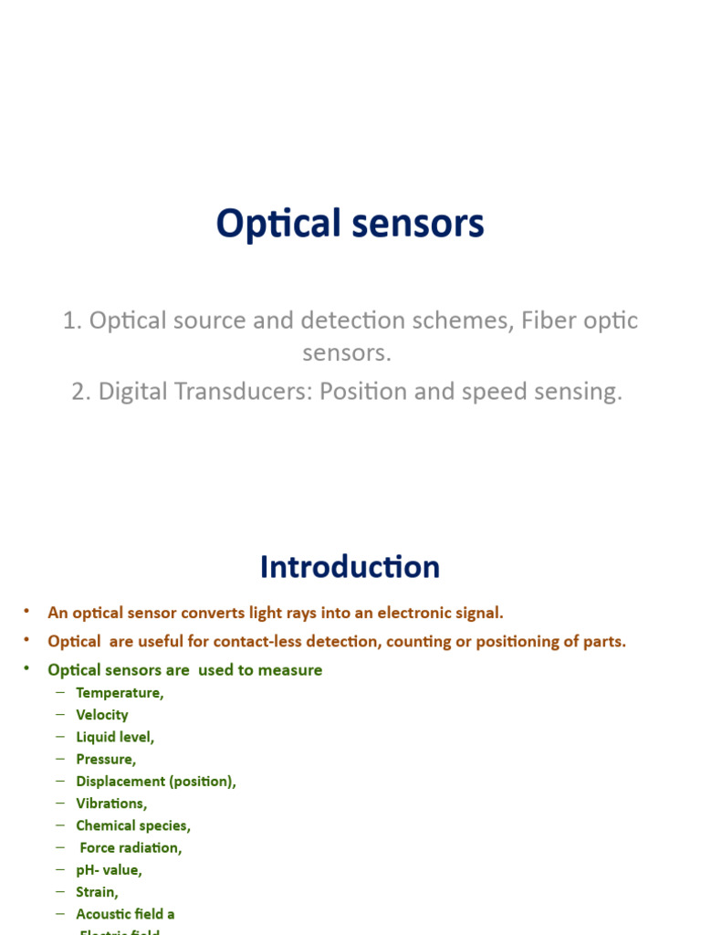 Optical Sensors 1 | PDF | Laser | Light Emitting Diode