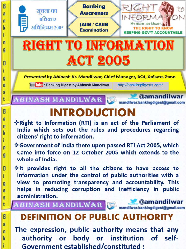 Right to Information Act 2005 | PDF | Governance | Government